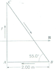 The triangular loop of wire shown in the drawing carries a current of I ...