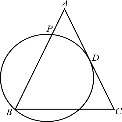 In triangle ABC, AB = AC.The circle through B touches the side AC at ...