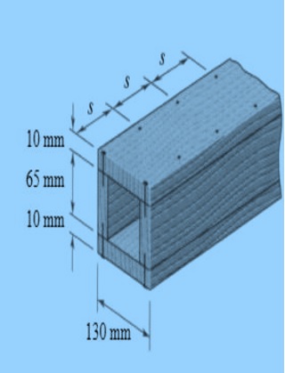 A square box beam is made of two 10 times 65-mm planks and two 10 times ...