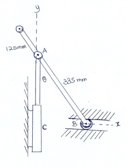 If the piston rod of the hydraulic cylinder C has a constant upward ...