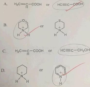 Circle the stronger acid in each pair below: [{Image src ...