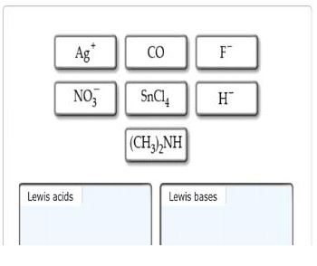 Classify each of the following as a Lewis acid or a Lewis base. [{Image ...