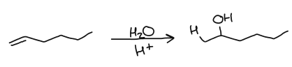 How do you draw the structure of the reaction of 1-hexene with H2O in ...