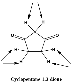 Indicate all acidic hydrogen atoms in the depicted molecule ...