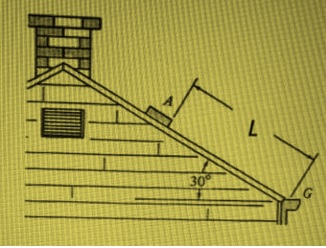 2 lb block is released from rest at A and slides down the inclined roof ...