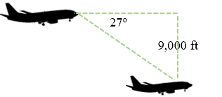 A large airplane (plane A) flying at 35,000 ft sights a smaller plane ...