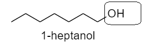 What are the functional groups present in 1-heptanol? | Homework.Study.com