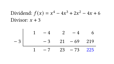 Use synthetic substitution to find f(-3) for f(x) = x^{4} - 4x^{3} + 2x ...
