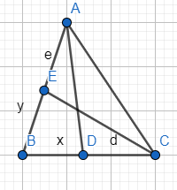 In a triangle ABC,AD and CE are the internal bisectors of angle A and C ...