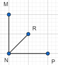 Line MN is perpendicular to line NP. Point R is in the interior of the ...