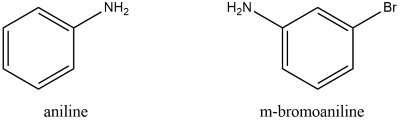 Draw the structure for each compound. a. aniline. b. m-bromoaniline ...