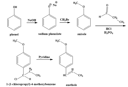 How would you synthesize anethole from phenol? | Homework.Study.com