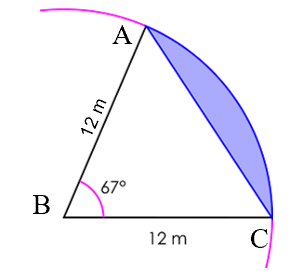 Find the perimeter of the shaded region. Round your answer to one ...