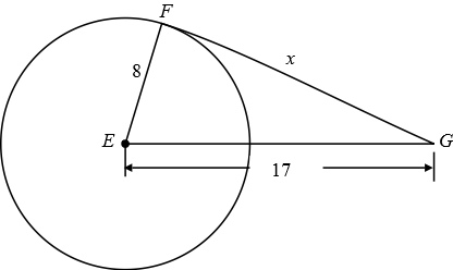 Find the value of "x" so that segment FG is tangent to the circle ...