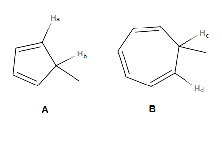 Considering both 5-methylcyclopenta-1,3-diene (A) and 7 ...