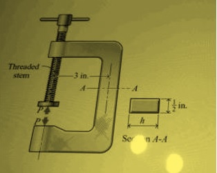 The maximum force P expected to occur on the C clamp is 450 lb ...