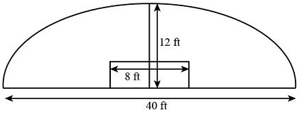 A bridge underpass in the shape of an elliptical arch, that is, half of ...