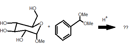 Methoxyglucose can react with benzaldehyde dimethyl ester to ...