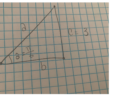 In the following right triangle an angle (a) and the opposite side (c ...