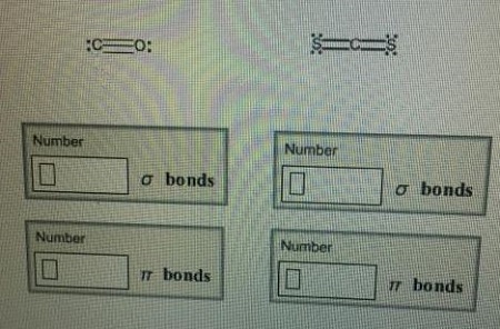 How many alpha and pi bonds are in the following compounds? [{Image src ...