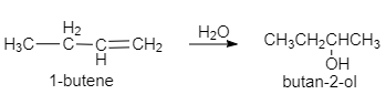 Draw the condensed structural formula, for the product: CH_3-CH_2-CH=CH ...