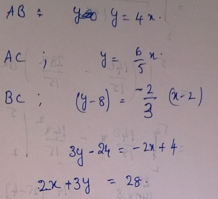 Use calculus to find the area of the triangle with the given vertices ...