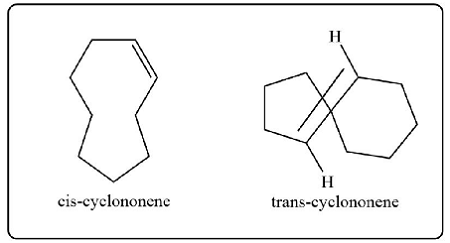 Trans-cyclooctene is less stable than cis-cyclooctene by 38.5 kJ/mol ...