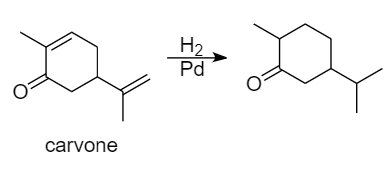 Carvone is the major constituent of spearmint oil. What products would ...