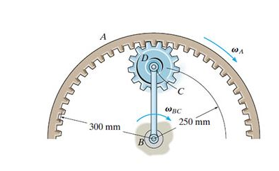 The ring gear A rotates clockwise with an angular velocity of wA = 35 ...