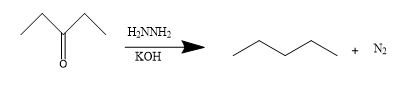 For the Wolff-Kishner reduction reaction below, show the mechanism ...