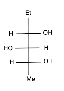 Draw a structure using wedges and dashes for the following compound ...