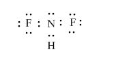Draw a Lewis structure tor NHF_2 in which the central N atom obeys the ...