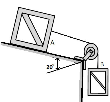 The two crates as shown are released from rest. Each has a mass of m_{A ...