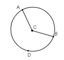 Point C is the center of the circle. What is the measure of arc AB if ...