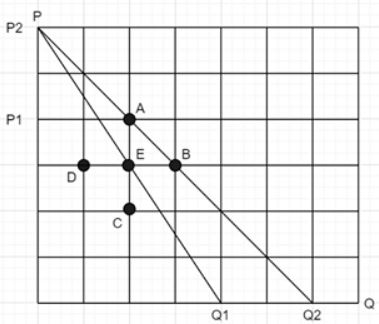 Rank the absolute value of the price elasticity of demand at points A-E ...
