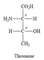 True or false? Threonine has more than one stereocenter (chiral center ...