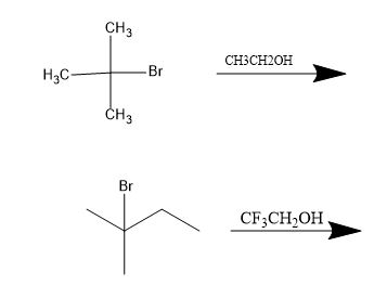 Draw the E1 product(s) for the following reactions. | Homework.Study.com