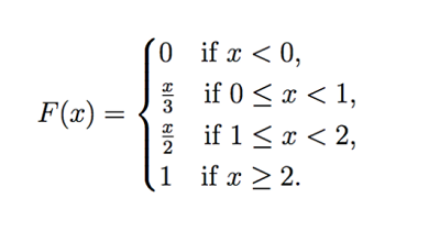Suppose X has CDF F(x) = 0 if x