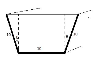 A trough with trapezoidal cross sections is formed by turning up the ...