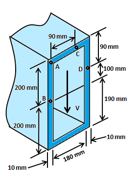A shear force of v= 340 kN is applied to the box girder. Determine the ...
