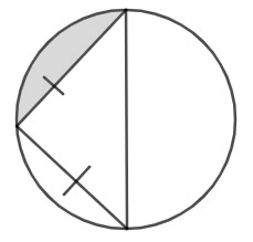 An isosceles triangle is inscribed in a circle that has a diameter of ...