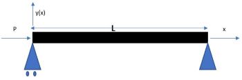 Consider the buckling of a pinned-pinned column under compressive axis ...