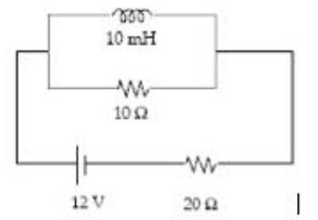 For the circuit shown, what is the rate of change of the current in the ...