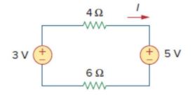 Determine the current I in the circuit. | Homework.Study.com