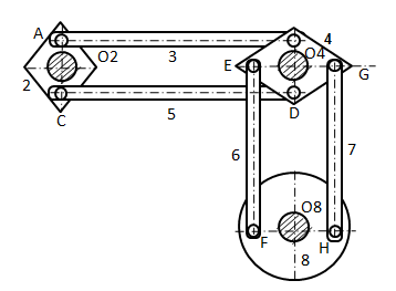 Number of links L:= 6 Number of the full joints J_{1} : = 7 Number of ...