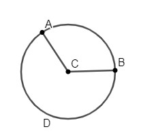 Point C is the center of the circle. What is the measure of \angle ACB ...