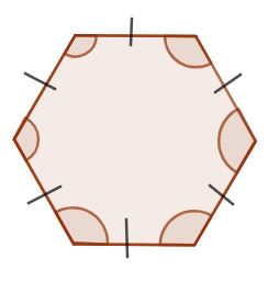 For the given hexagon, identify the number of lines of symmetry and the ...