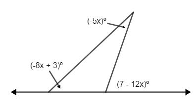Determine the value of x and the measure of the three angles ...