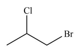 Draw the structure of 1-bromo-2-chloropropane. | Homework.Study.com