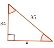 Find the length of the missing side x in this right triangle ...